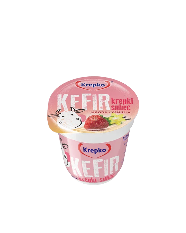 Bio kefir Krepki suhec malina/rdeča pesa 1,5% m.m. 250g - Mlekarna Krepko